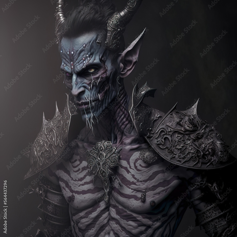 Evil Demon Portrait: Realistic Hyper-Detailed with Dark Costume ...