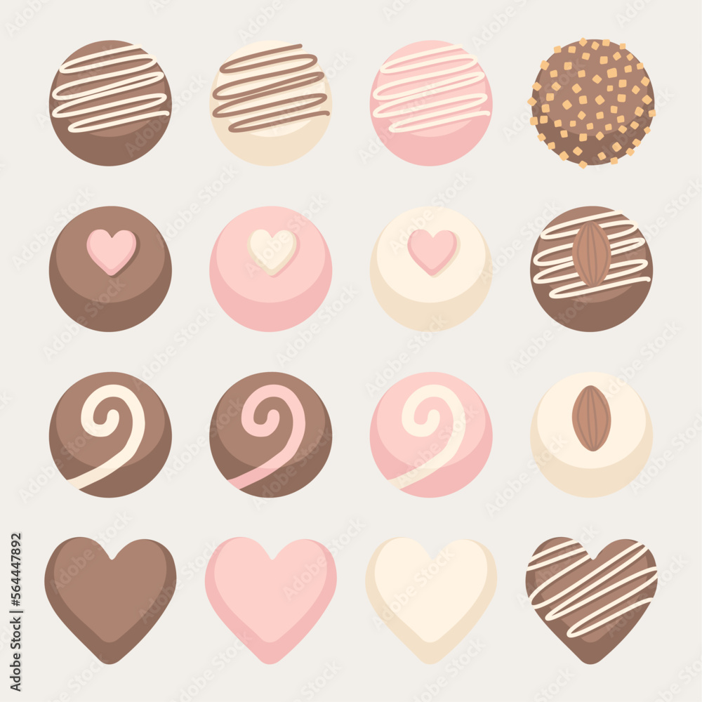 발렌타인데이 커플 기념일 초콜릿 일러스트 이미지 세트 Stock Vector Adobe Stock