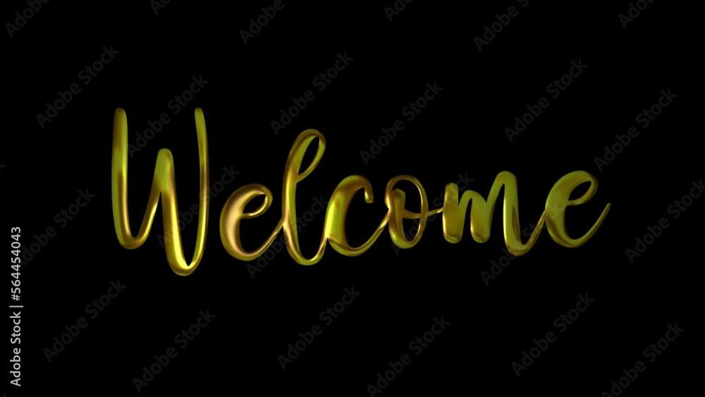 Welcome Handwritten Animated Text in Gold Color. Great for celebrations ...