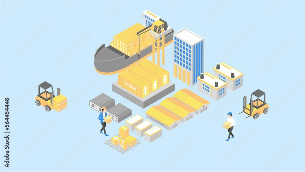 Logistic Technology animated isometric concept. Great for business ...