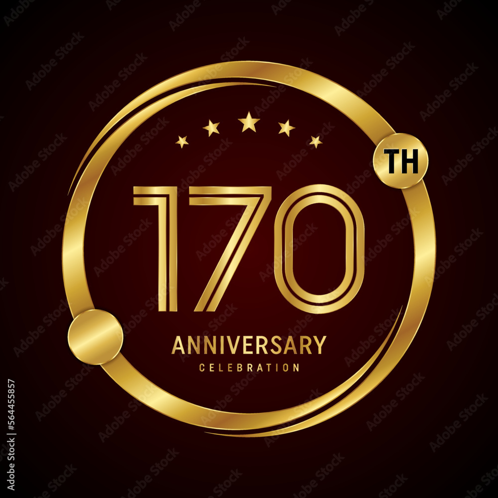 170th anniversary logo design concept with golden ring. Logo Vector ...