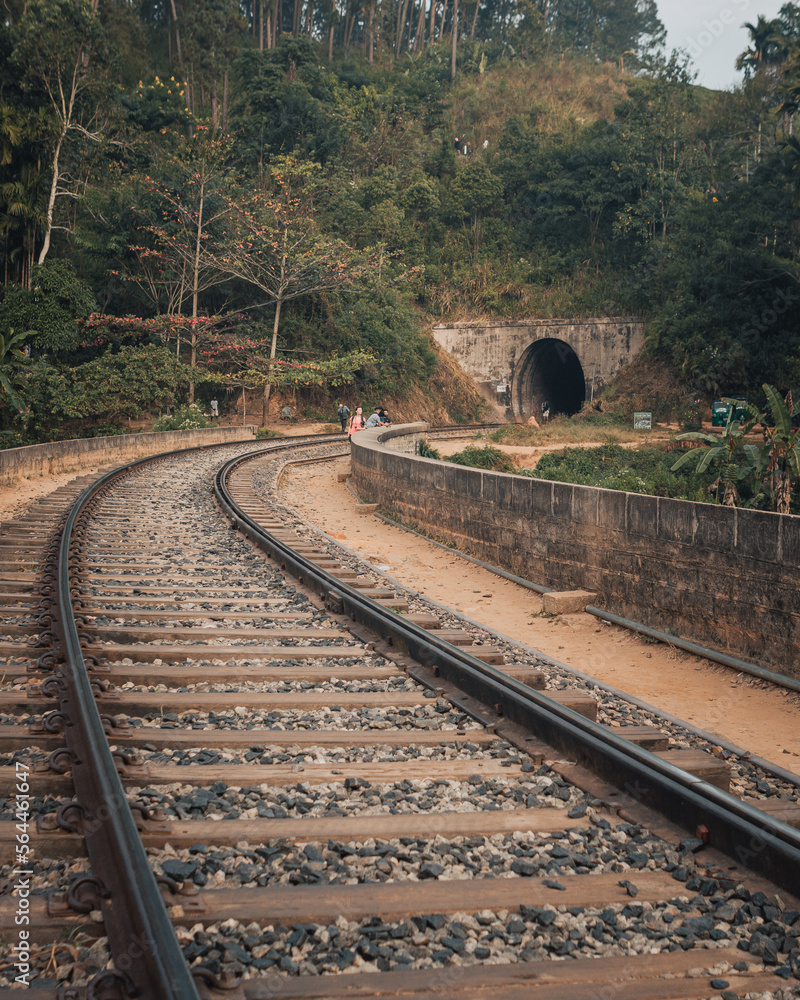 Ella, Sri Lanka - February 4th, 2022 : Train on the iconic Nine Arch ...