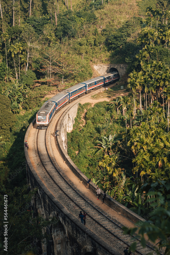 Ella, Sri Lanka - February 4th, 2022 : Train on the iconic Nine Arch ...