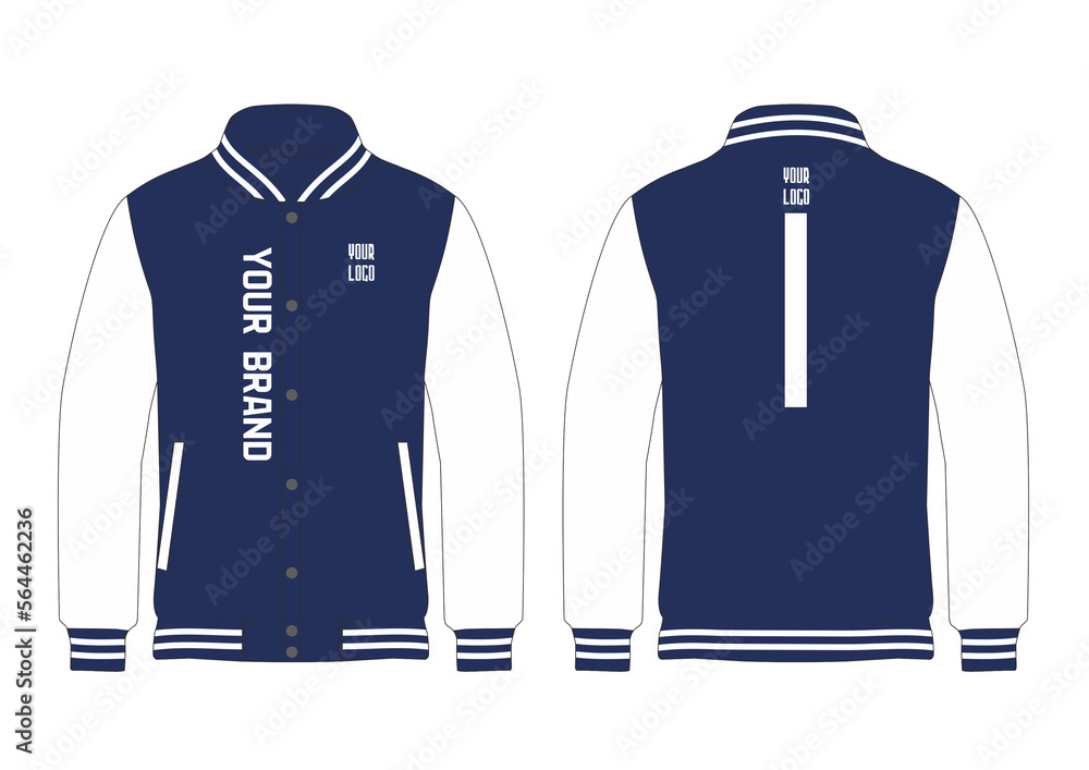 Varsity Jacket Template Apparel Mockup Stock Illustration | Adobe Stock