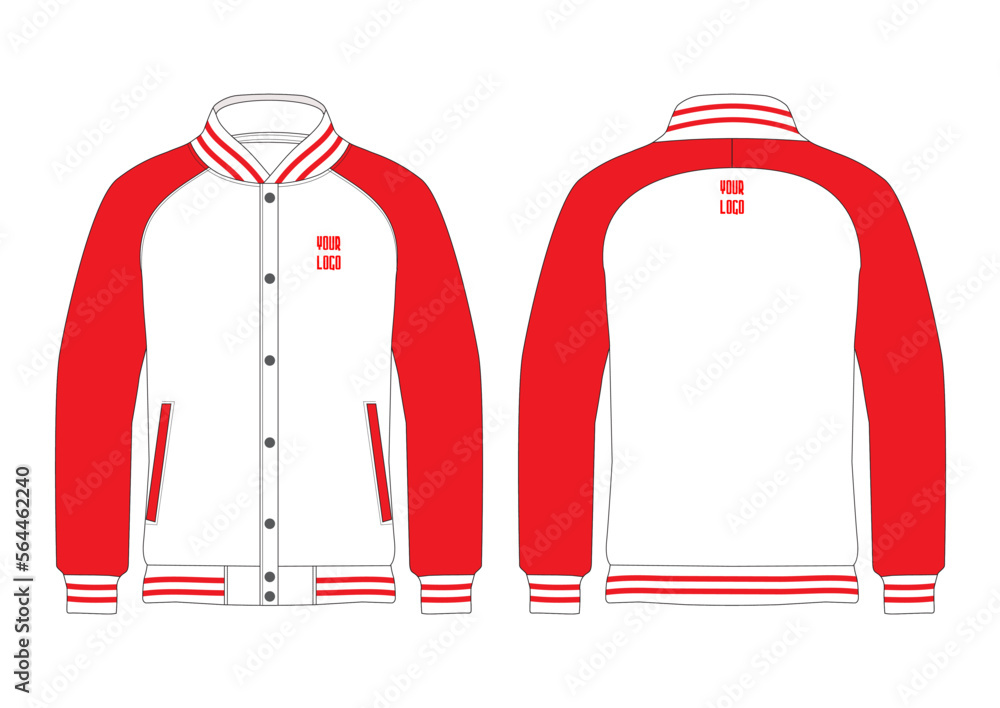 Varsity Jacket Template Apparel Mockup Stock Vector | Adobe Stock