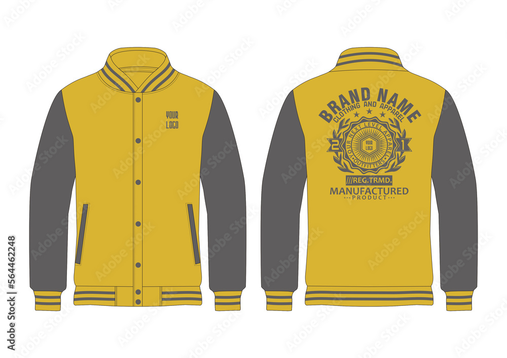 Varsity Jacket Template Apparel Mockup Stock Illustration | Adobe Stock