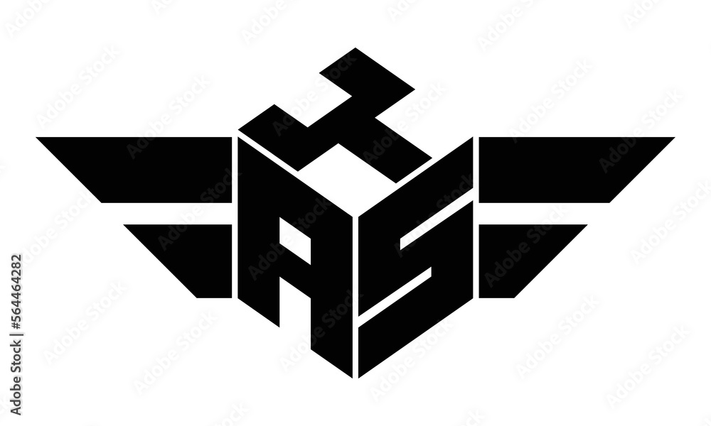 YAS three letter gaming logo in polygon cube shape logo design vector ...