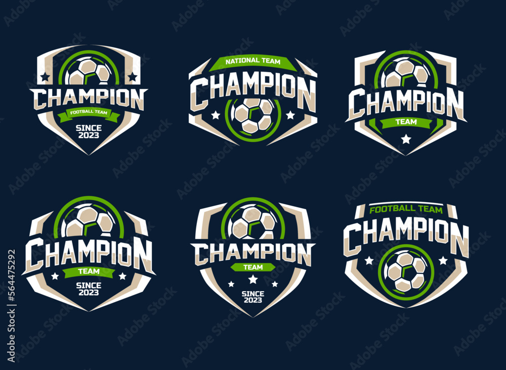 Set of soccer Logo or football club sign Badge. Football logo with ...