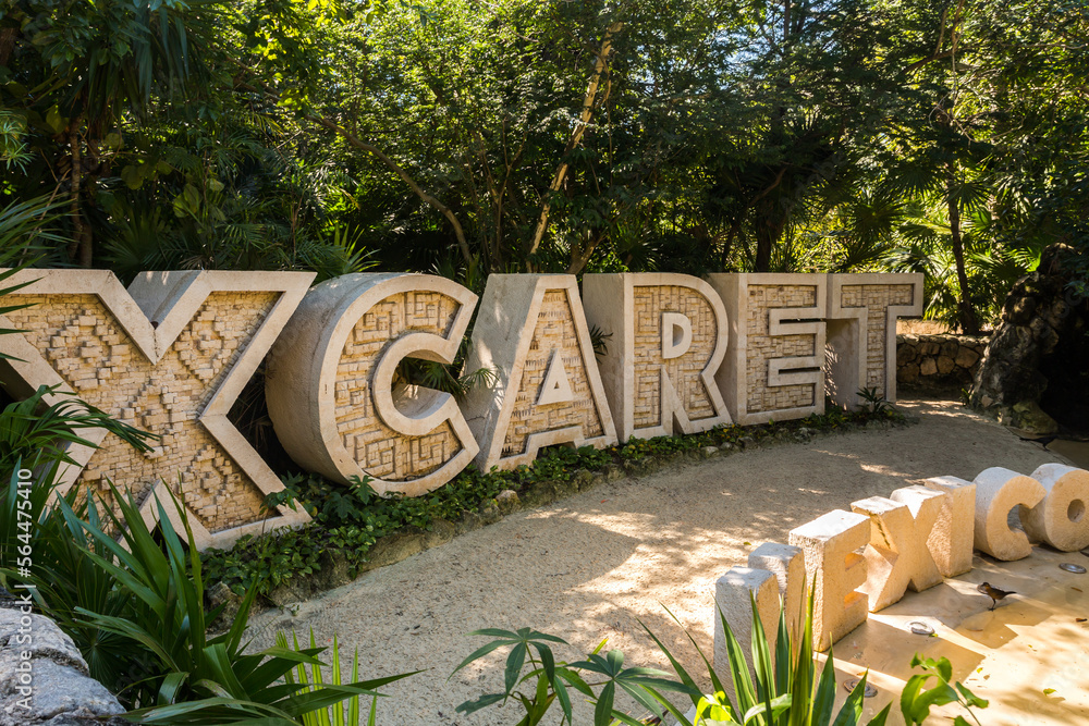 Xcaret sign in the Xcaret Park, Mexico Stock Photo | Adobe Stock