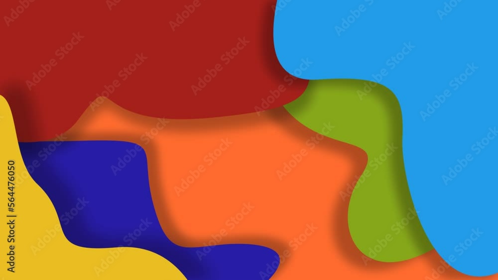4k animation, paper cut motion on paper cut style various colors and ...
