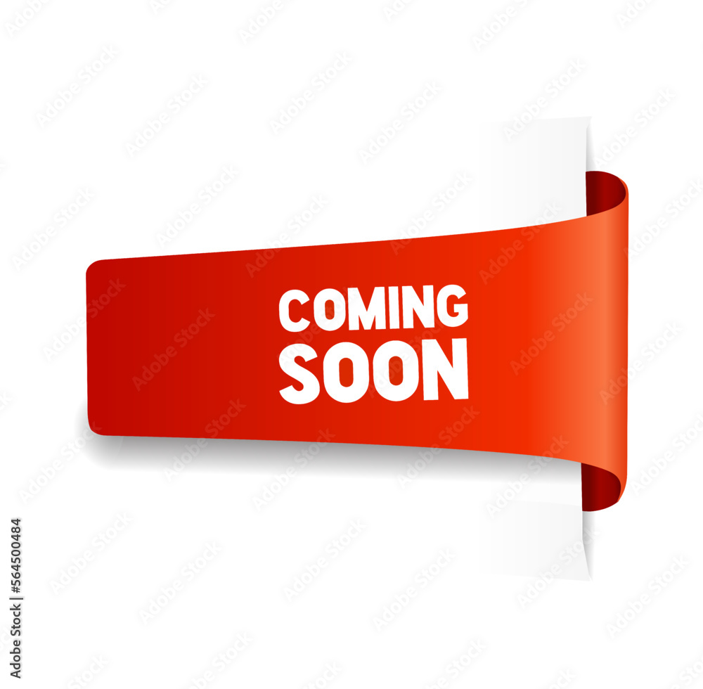 Coming soon banner design. Coming soon badge icon. Web elements. Flat ...