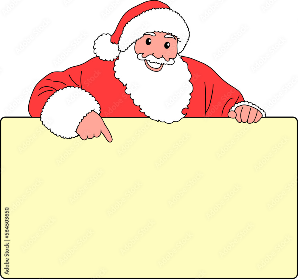 Vector cartoon illustration of cute traditional Santa Claus character ...