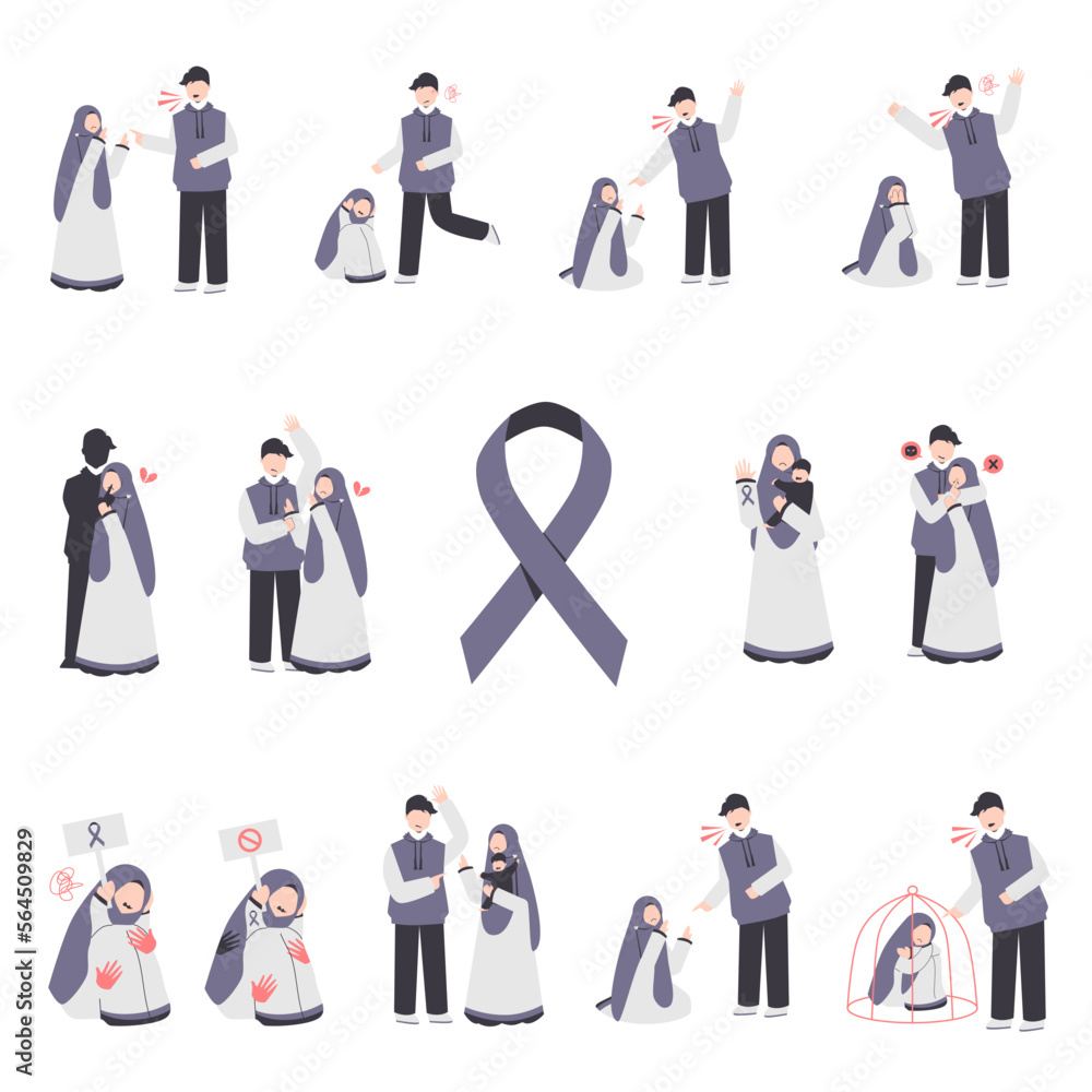 Domestic violence illustration. Domestic violence awareness month ...