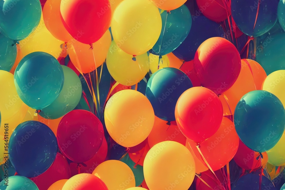 Colorful Multi-Colored Balloons Seamless Texture Pattern Tiled ...