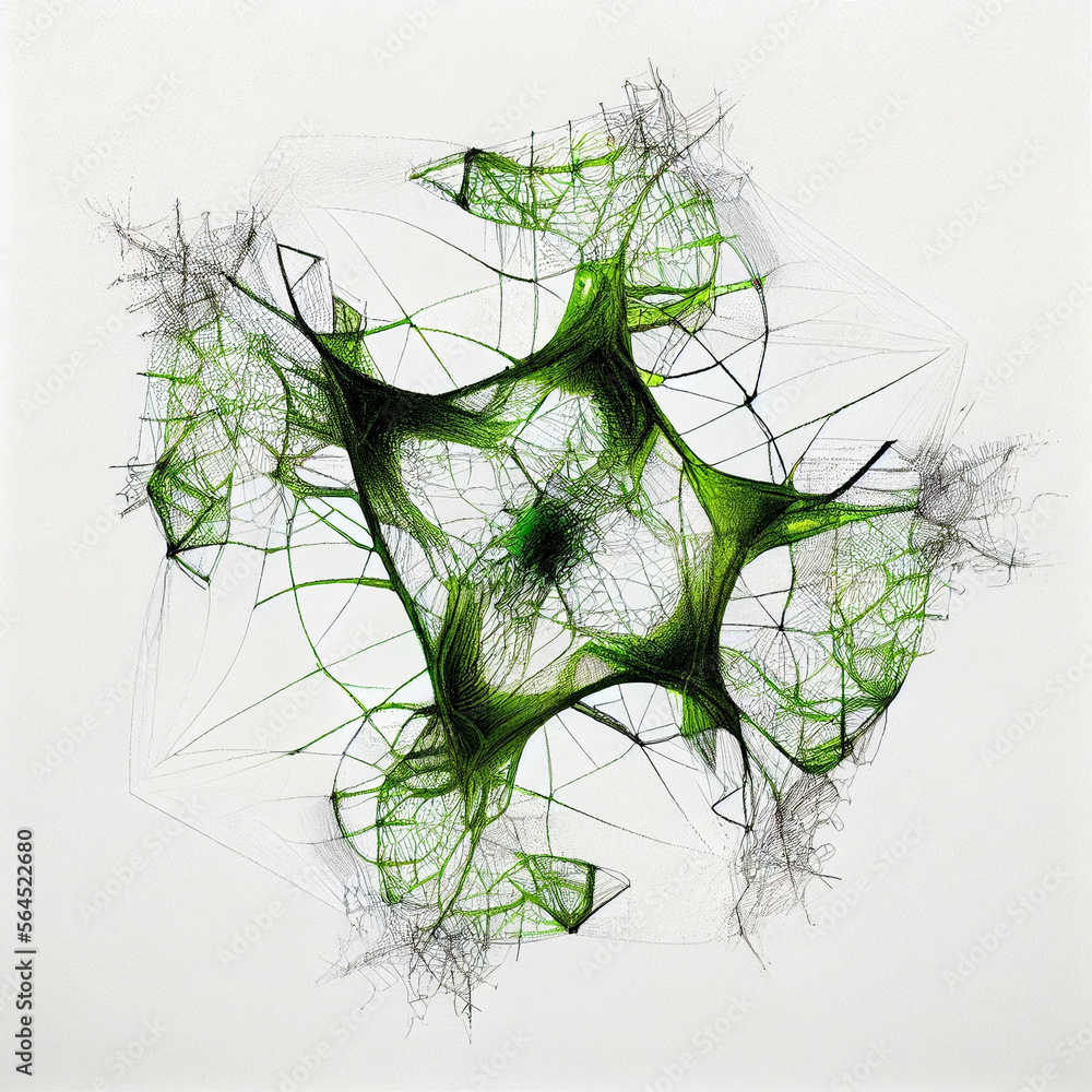 Web and net of artifactial intelligence , created with Generative AI ...