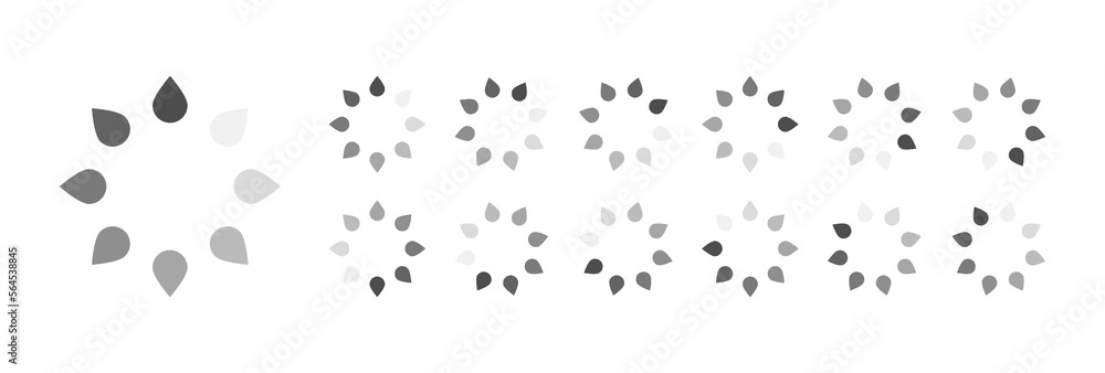 Circular Loading Buffering Icons Vector Video Ready for Animation Gif ...