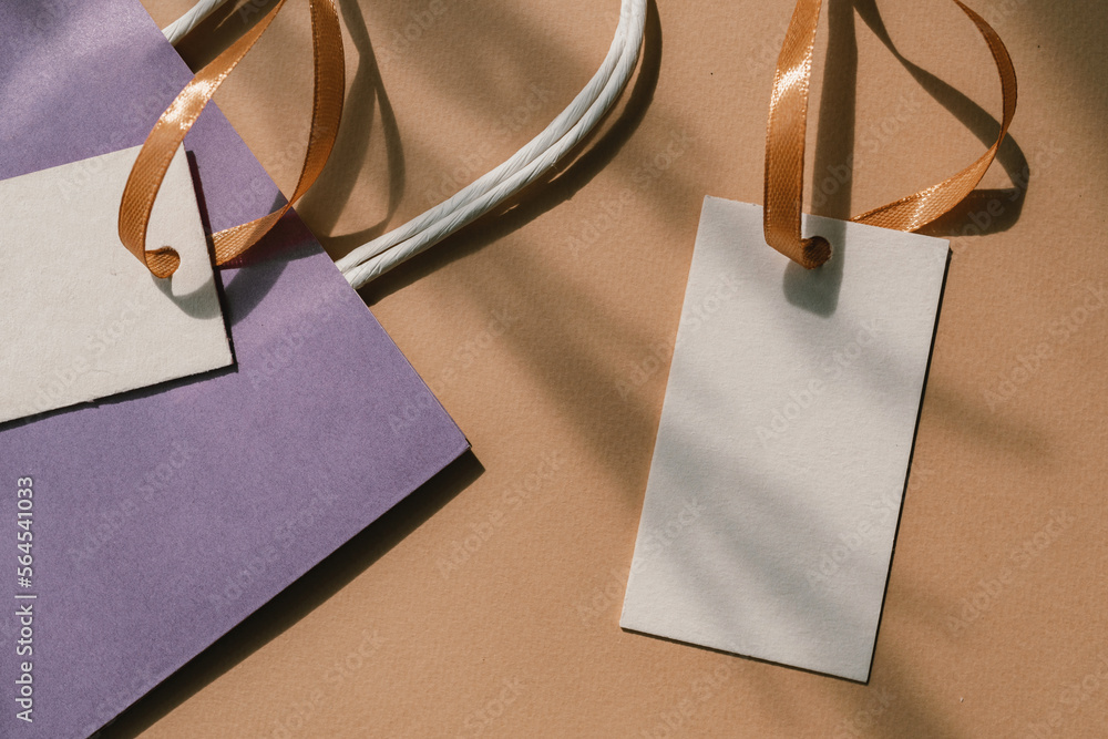 Clothing hang tags with empty space for brand logo. Brand identity mock ...