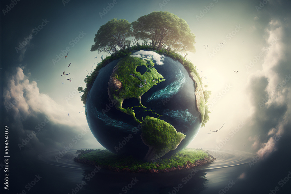 World environment and earth day concept with glass globe and eco ...