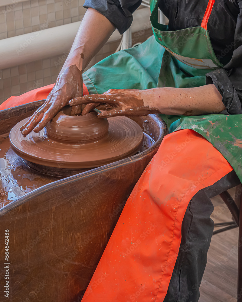 Foto de A series of images. An ancient pottery craft in a Russian ...