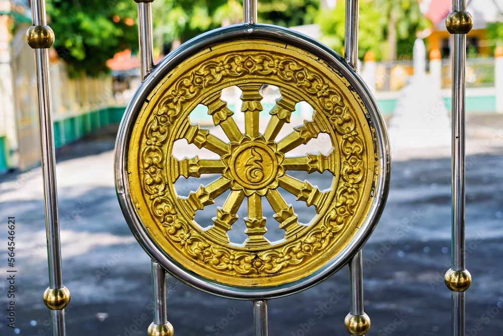 Dharmachakra; Wheel of Dhamma, Budish Thailand Stock Photo | Adobe Stock