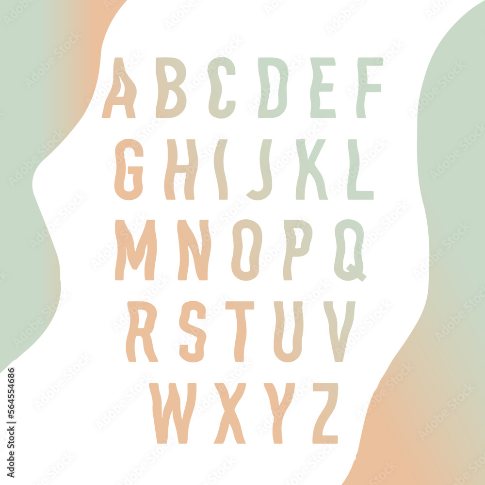 Vector of stylized wave font and alphabet. Stock Vector | Adobe Stock