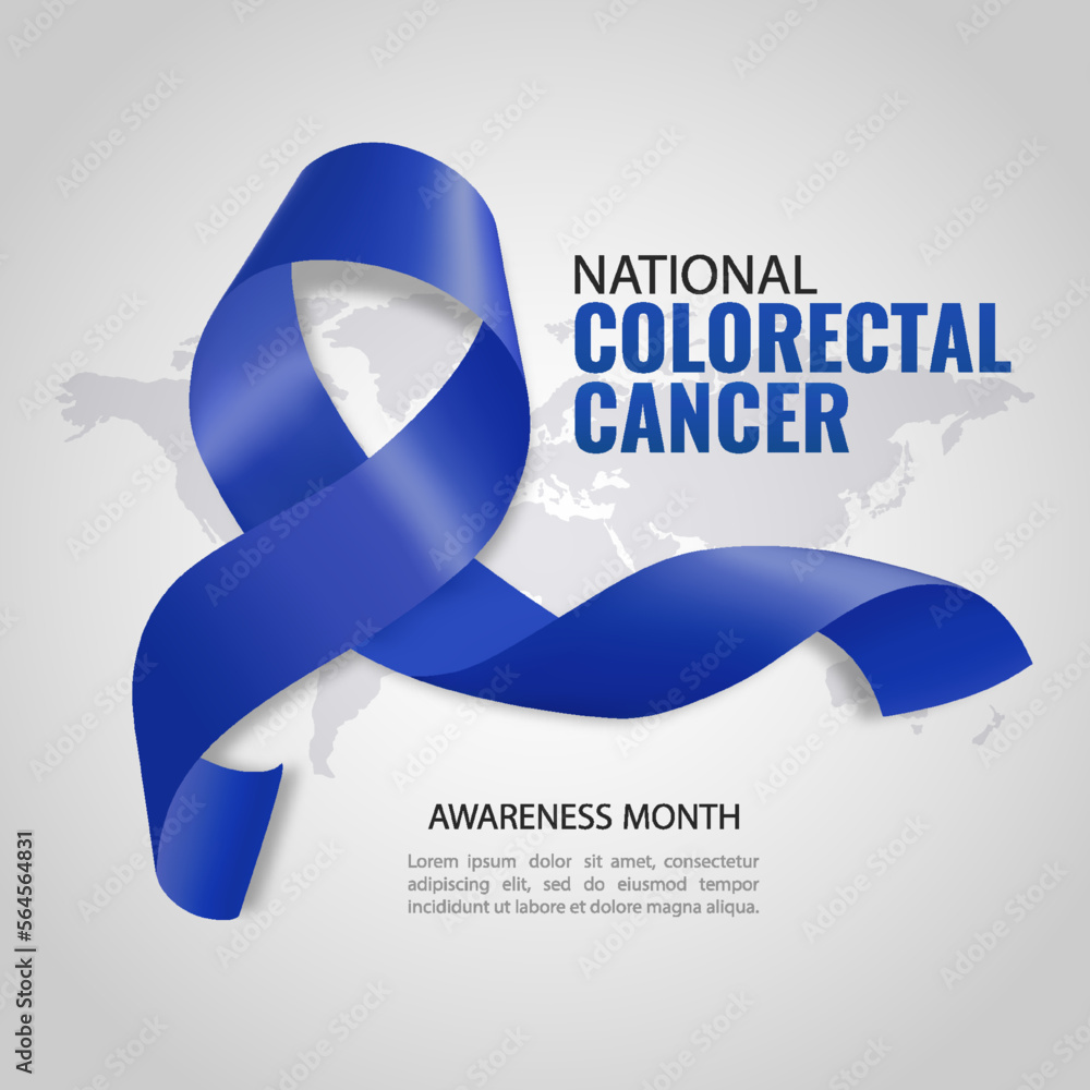 Vector illustration of National Colorectal Cancer Awareness Month ...