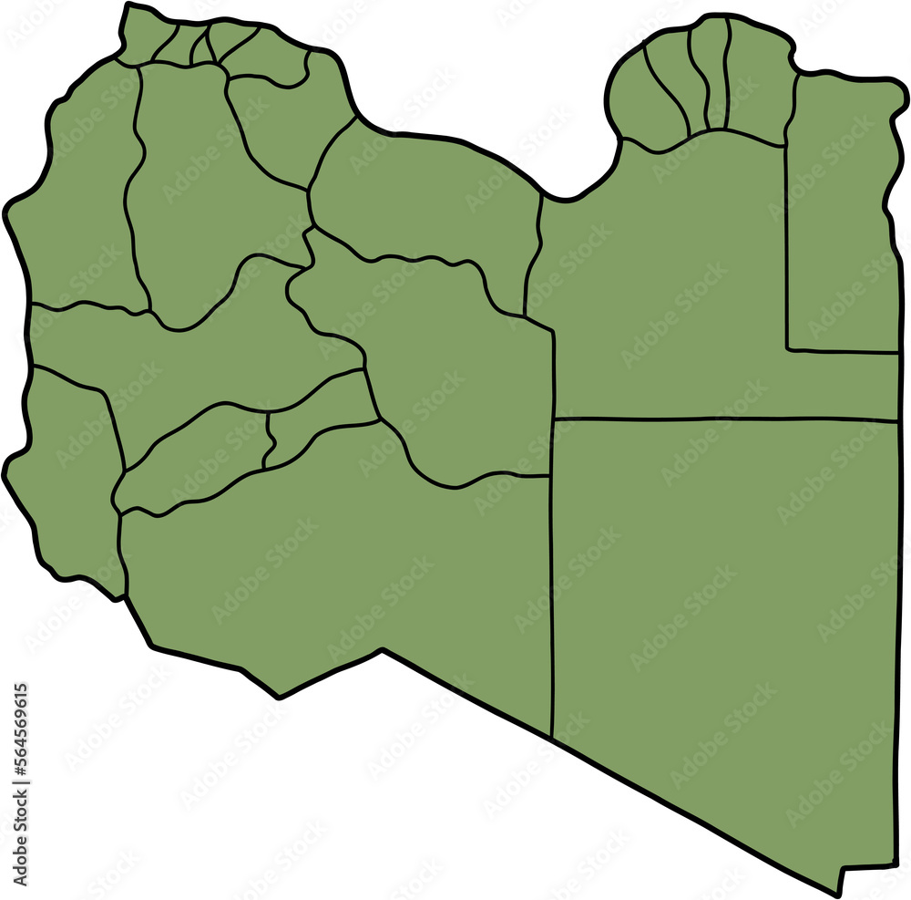 Poster doodle freehand drawing of libya map. – Wall Art | UkPosters