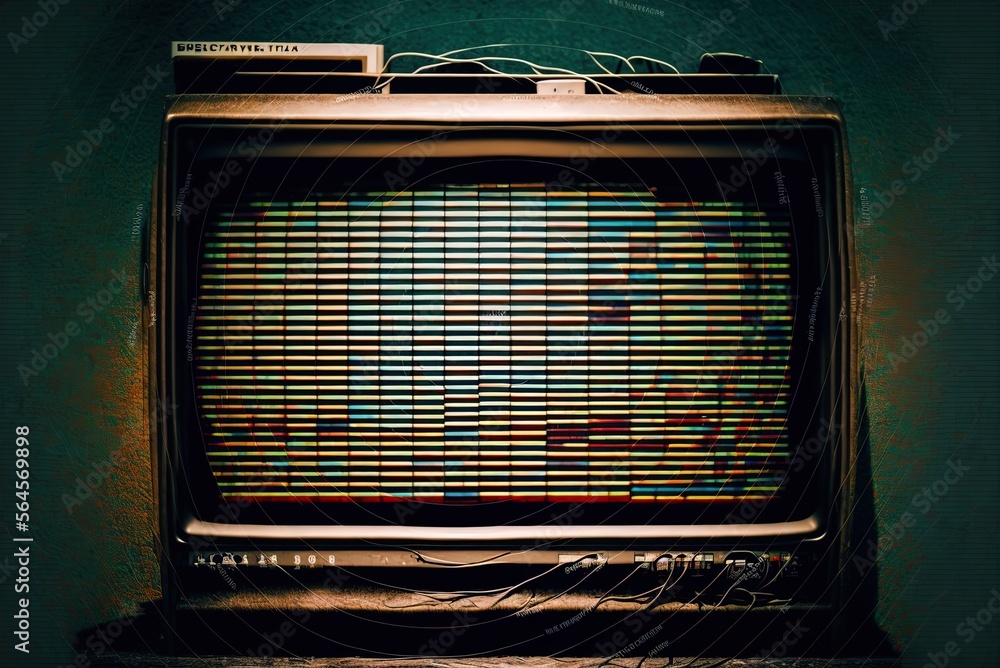 TV signal difficulties analog static on a pixelated antique screen ...