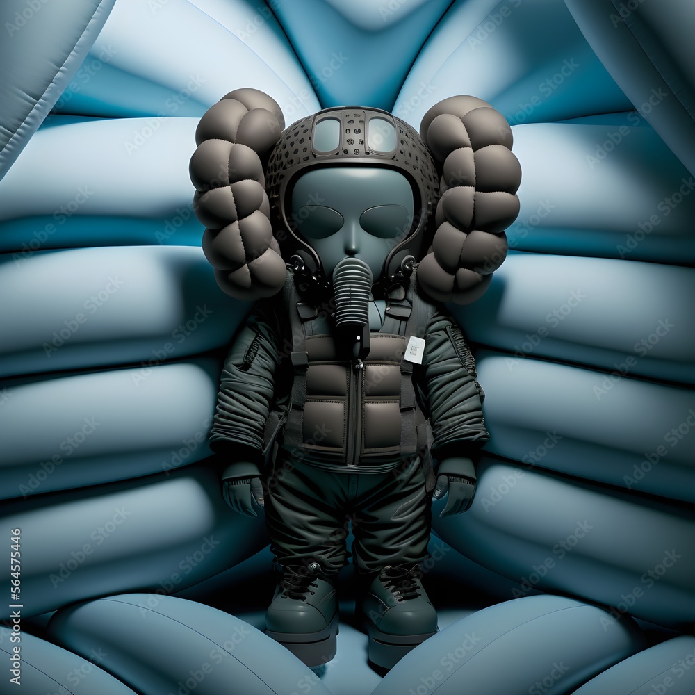 Beautiful portrait in the Puffy safety space with straps kaws details ...