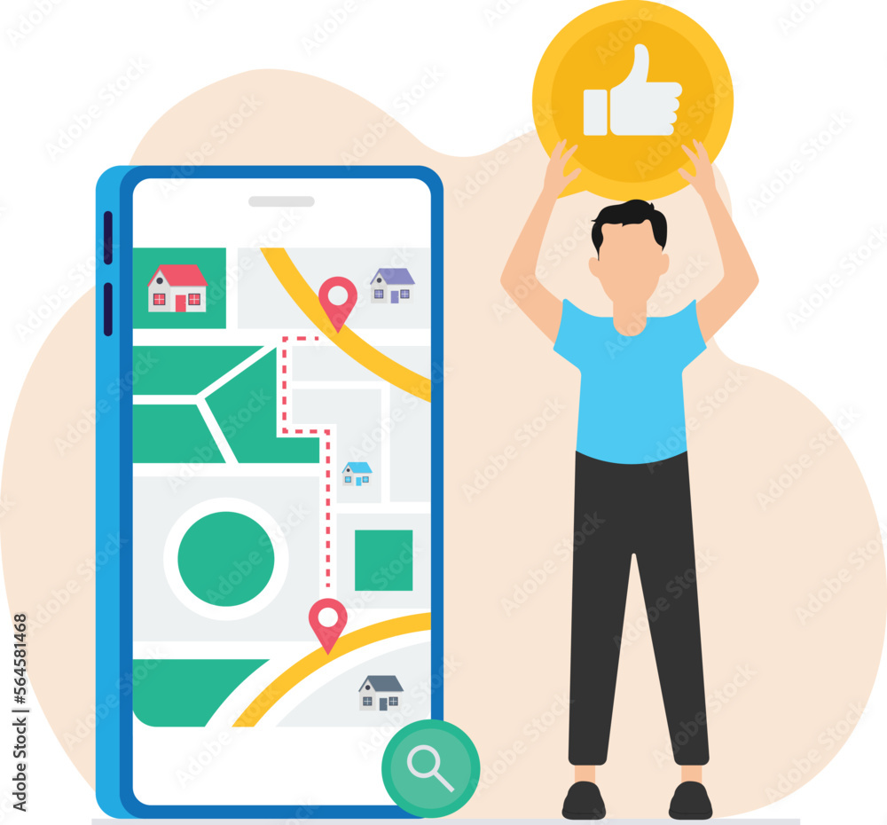 Mobile App Navigation, Map app layout, map application layout, find ...