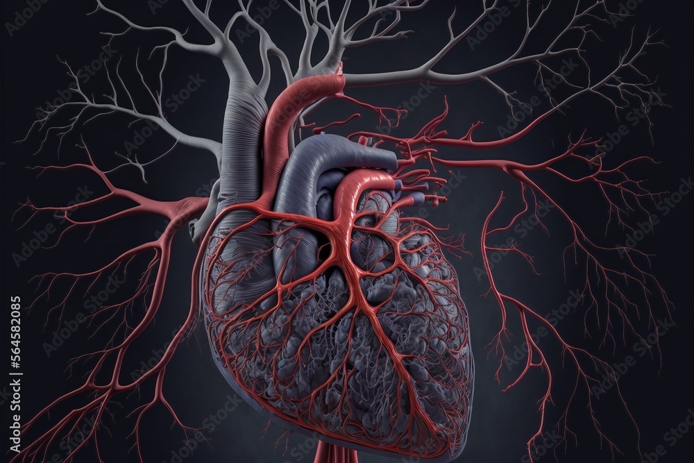 Anatomy of the Heart: An Illustration of the Cardiovascular System on a ...
