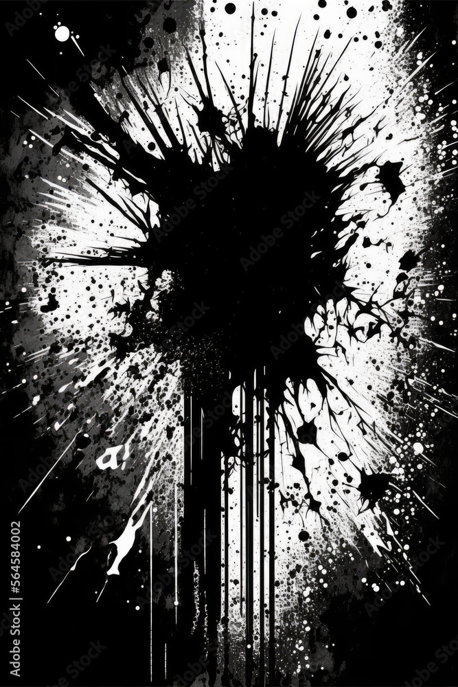 charcoal, line art, abstract splatter battle, splatter drippings, paper ...