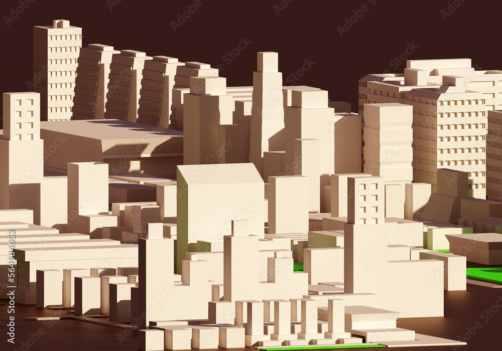 Urban background. Three-dimensional city map top view. Abstract city ...
