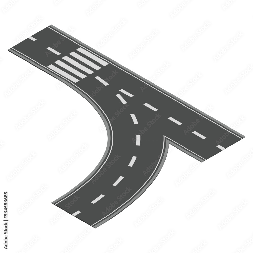 Isometric road element for highway city street map traffic creation ...