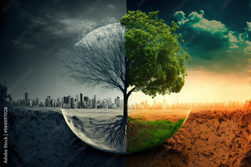 Global warming and climate change concept ilustração do Stock | Adobe Stock