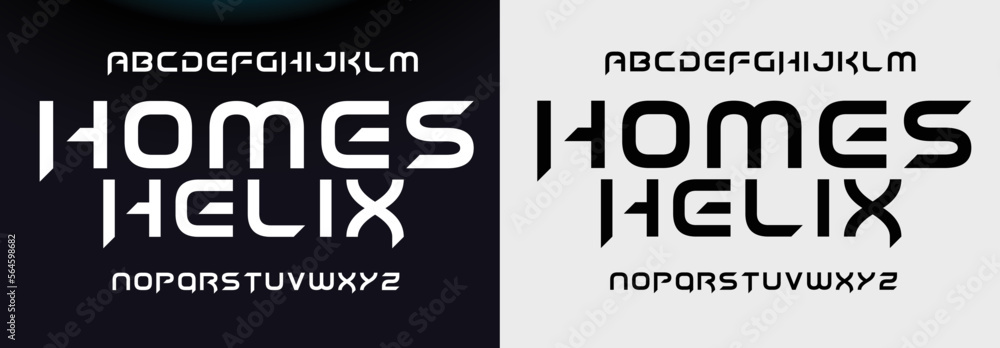 HOMES HELIX Sports minimal tech font letter set. Luxury vector typeface ...