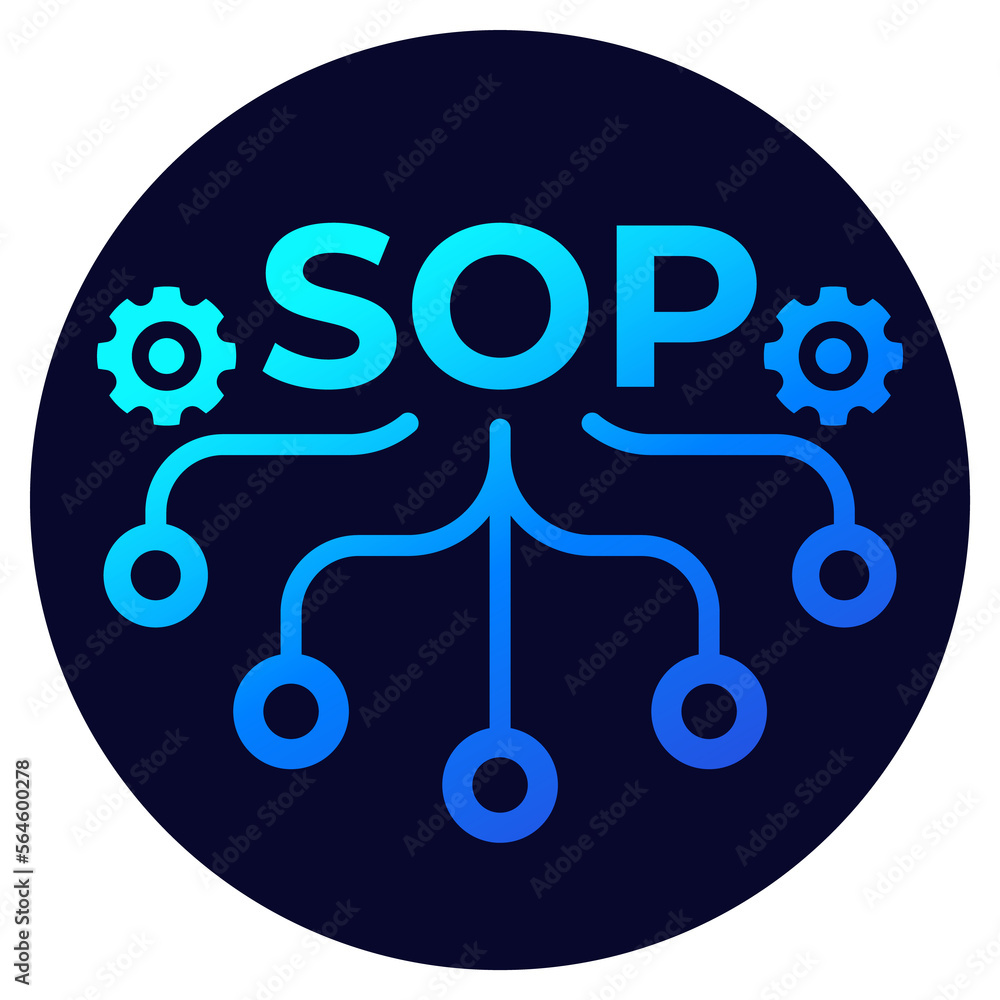 SOP, Standard Operating Procedure icon for web Stock Illustration ...