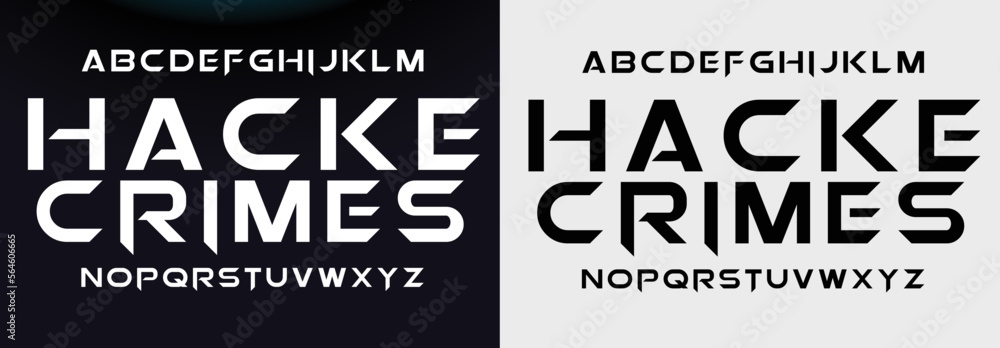 HACKE CRIMES Sports minimal tech font letter set. Luxury vector ...