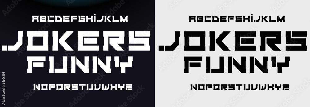 JOKERS FUNNY Sports minimal tech font letter set. Luxury vector ...
