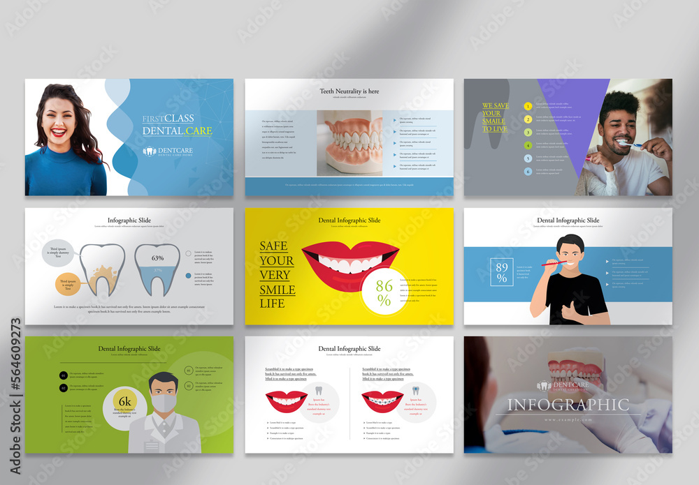 Dental Care Presentation Layout Stock Template | Adobe Stock