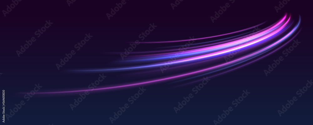 Neon color glowing lines background, high-speed light trails effect ...
