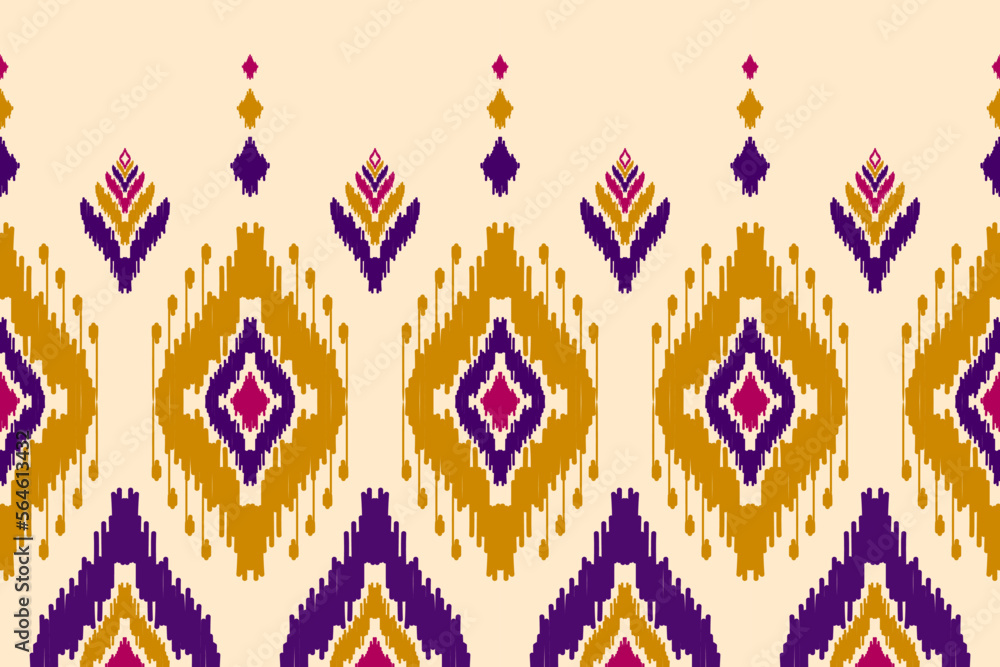 Beautiful ethnic tribal pattern art. Ethnic ikat seamless pattern ...