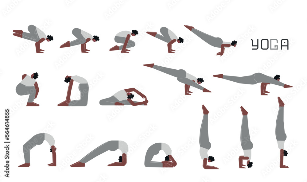 Vector flat isolated illustration collection with female character ...