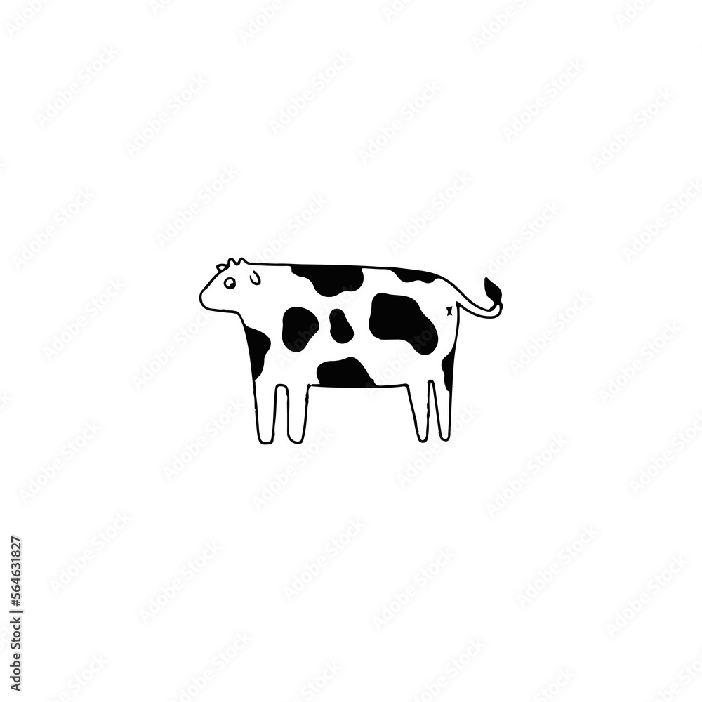 vector doodle cow illustration concept Stock Vector | Adobe Stock