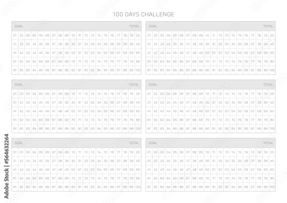 100 Day Challenge design template in a modern, simple, and minimalist ...
