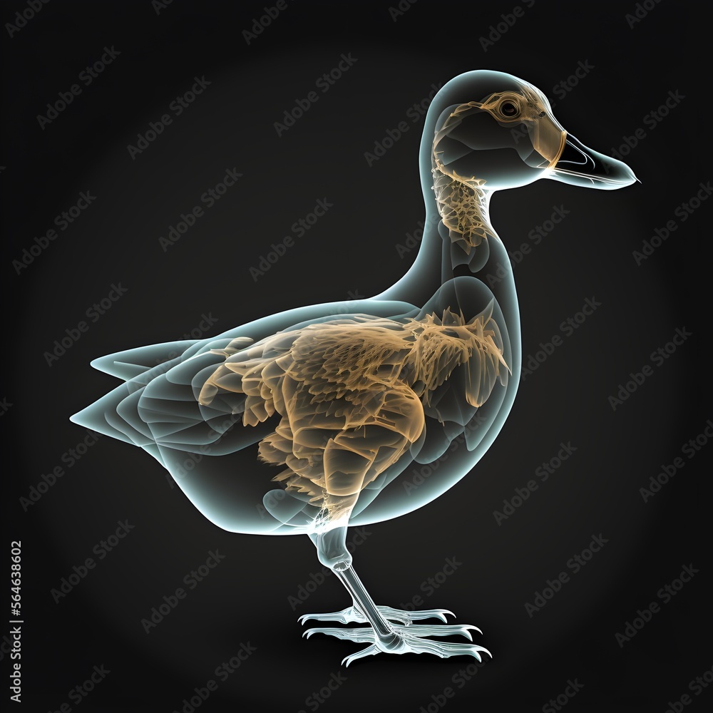Duck cartoon xray wallpaper illustration Stock Illustration | Adobe Stock