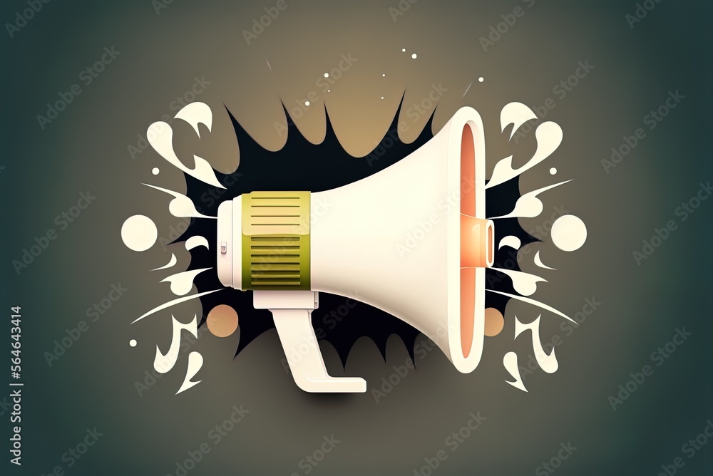 Cartoon megaphone used for making a lot of noise and announcing things ...