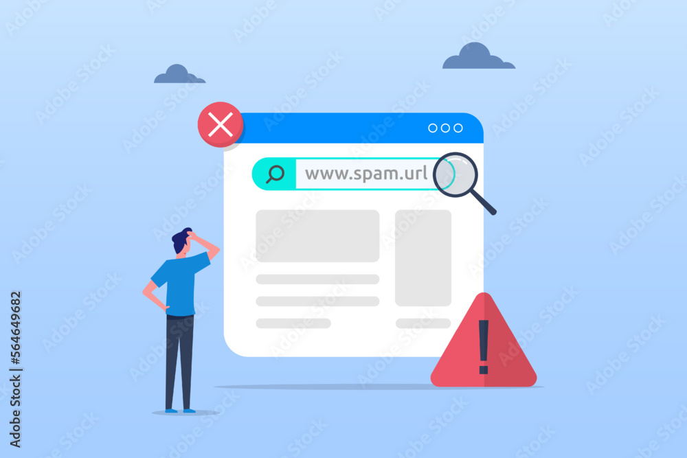 Suspicious and malicious hyperlinks concept, spam url or website ...