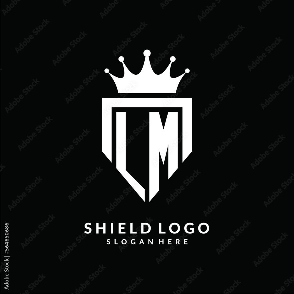 Vetor de Letter LM logo monogram emblem style with crown shape design ...