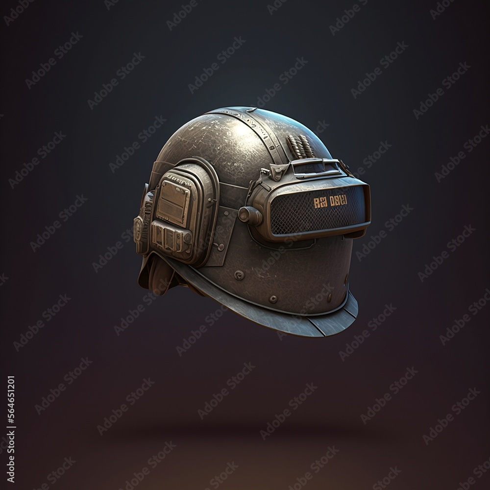 Illustration of cyberpunk military helmet, cyberpunk vibe, helmet,3D ...